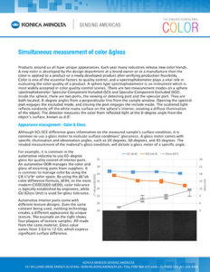 Simultaneous measurement of color & gloss - Konica Minolta Sensing