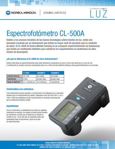Espectrofotómetro CL-500A | Konica Minolta Sensing
